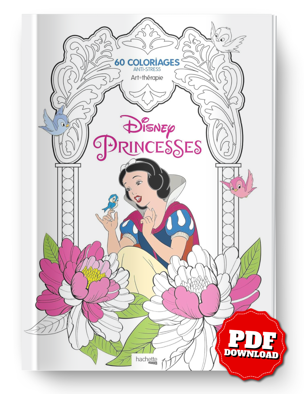 Disney Princesses – Art Therapy: 60 Coloring Pages (PDF) – ZORPICO
