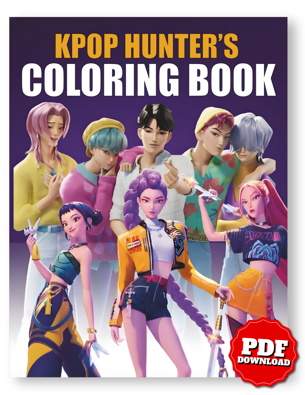 K-Pop Demon Hunters Coloring Book | 33 Printable Pages for Kids & Teen ...